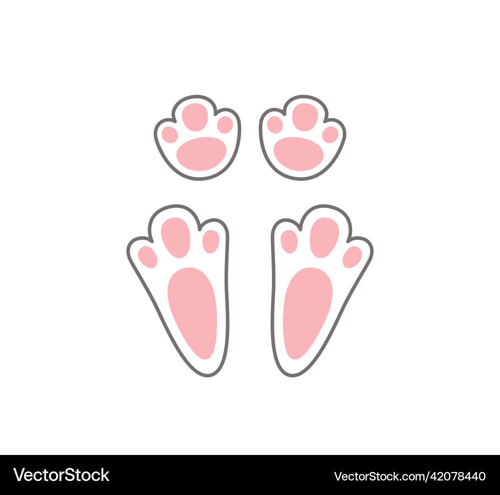 Cute easter bunny paw rabbit or hare footprint Vector Image