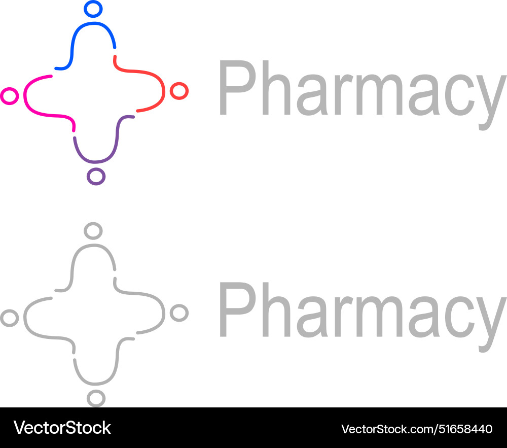 Pharmacy colorful sign symbol logo Royalty Free Vector Image