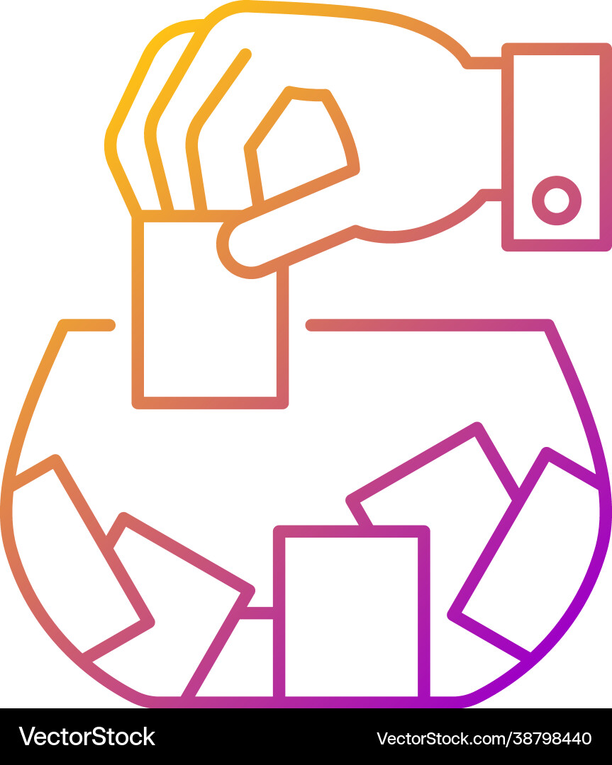 Raffle gradient linear icon Royalty Free Vector Image