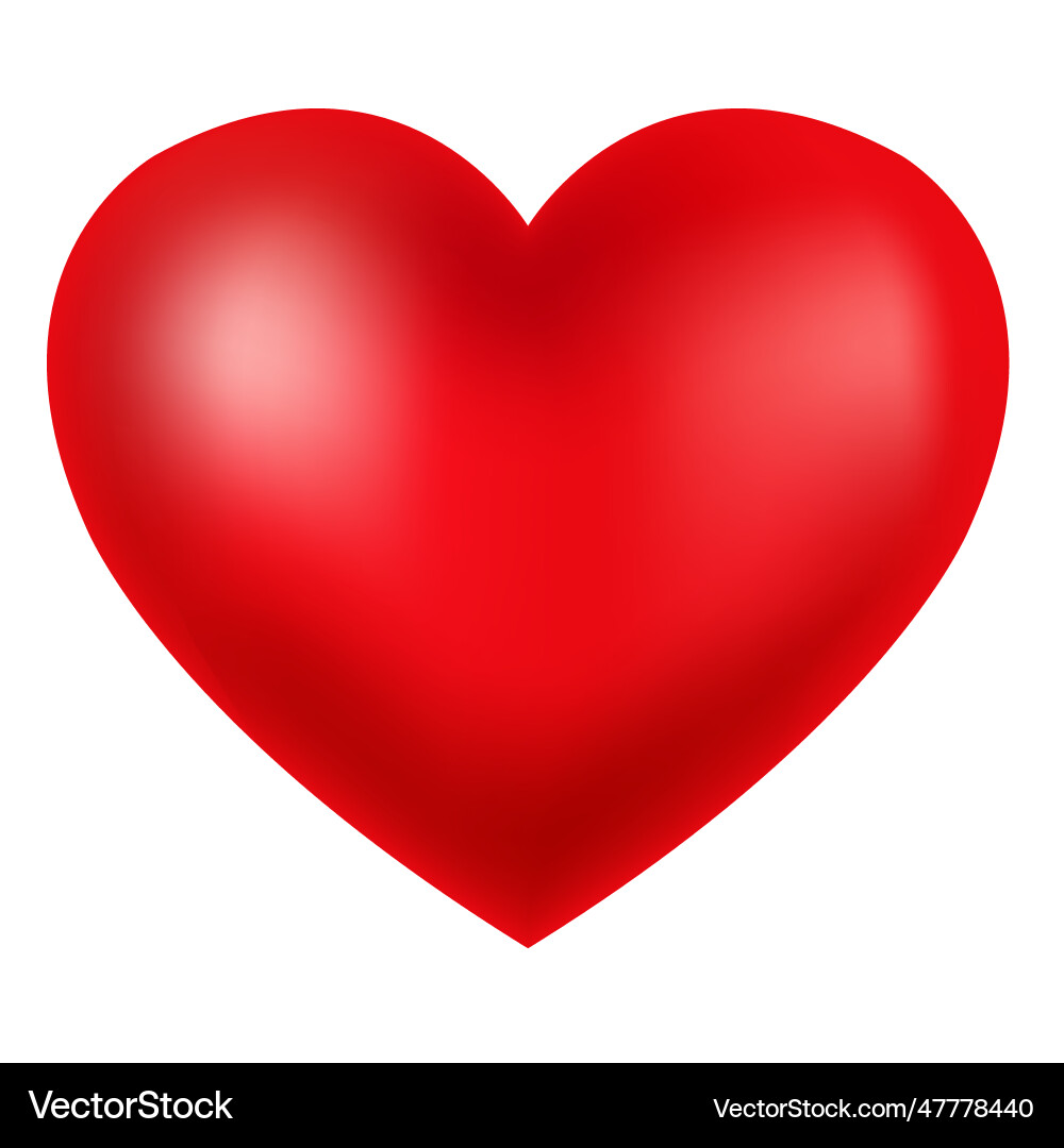 Red heart with white background Royalty Free Vector Image