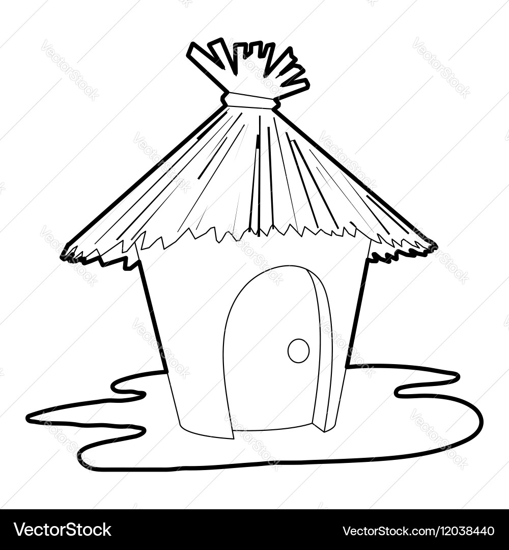 Simple Hut Outline Icon Royalty Free Vector Image