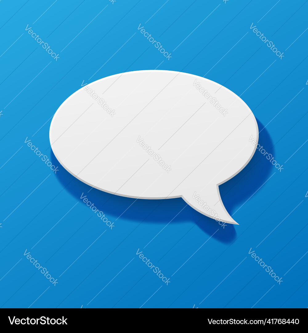 White blank paper speech bubble message box Vector Image