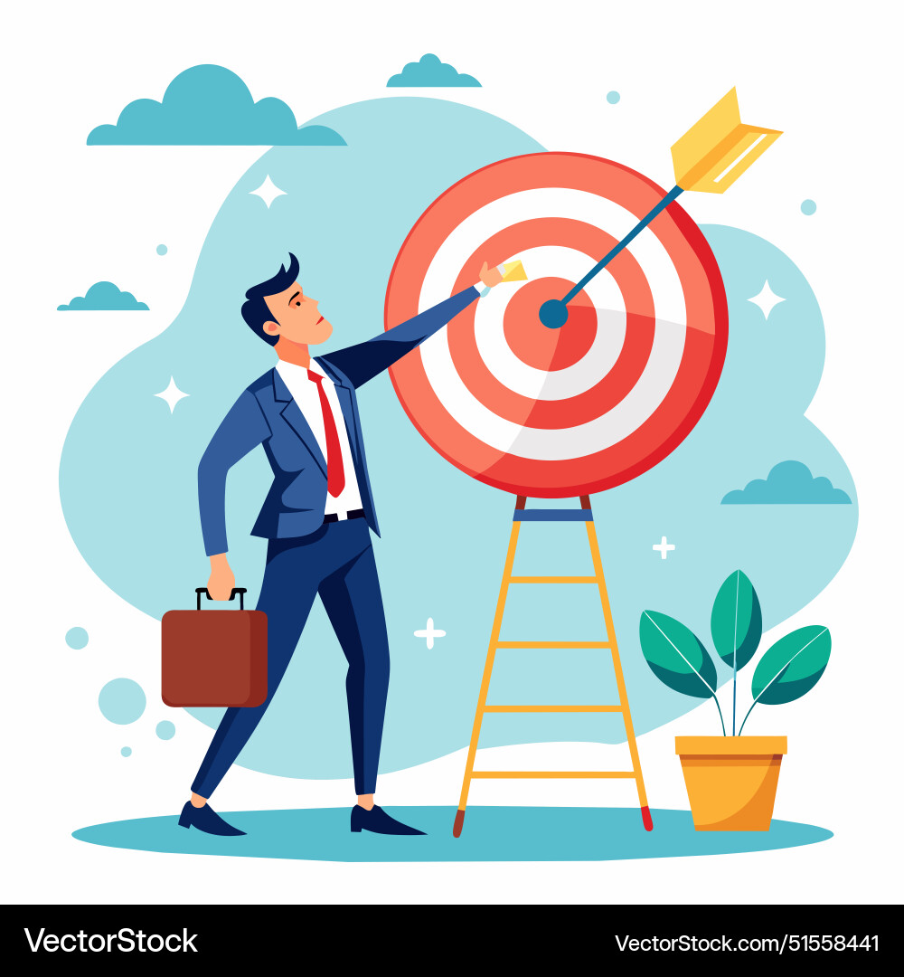 Aiming for high target mission plan and strategy Vector Image