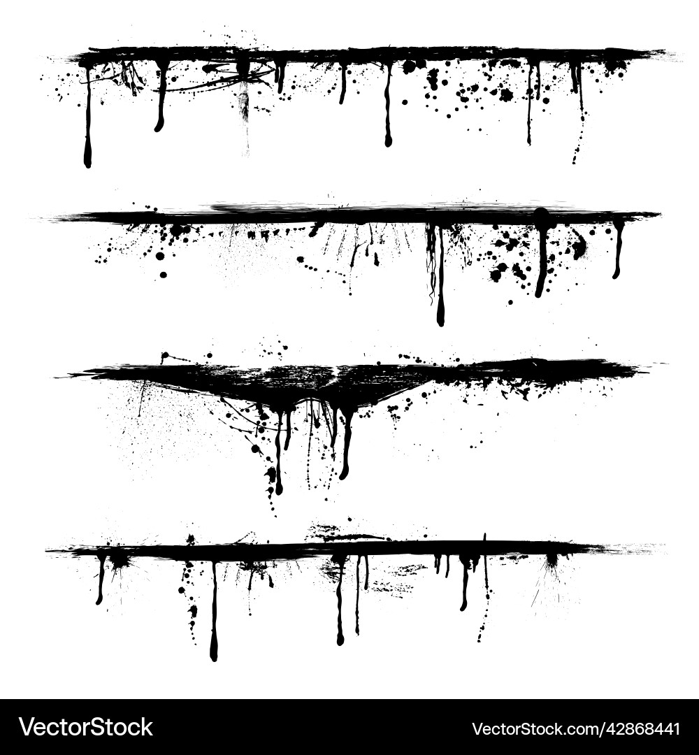 Black liquid ink splash lines Royalty Free Vector Image