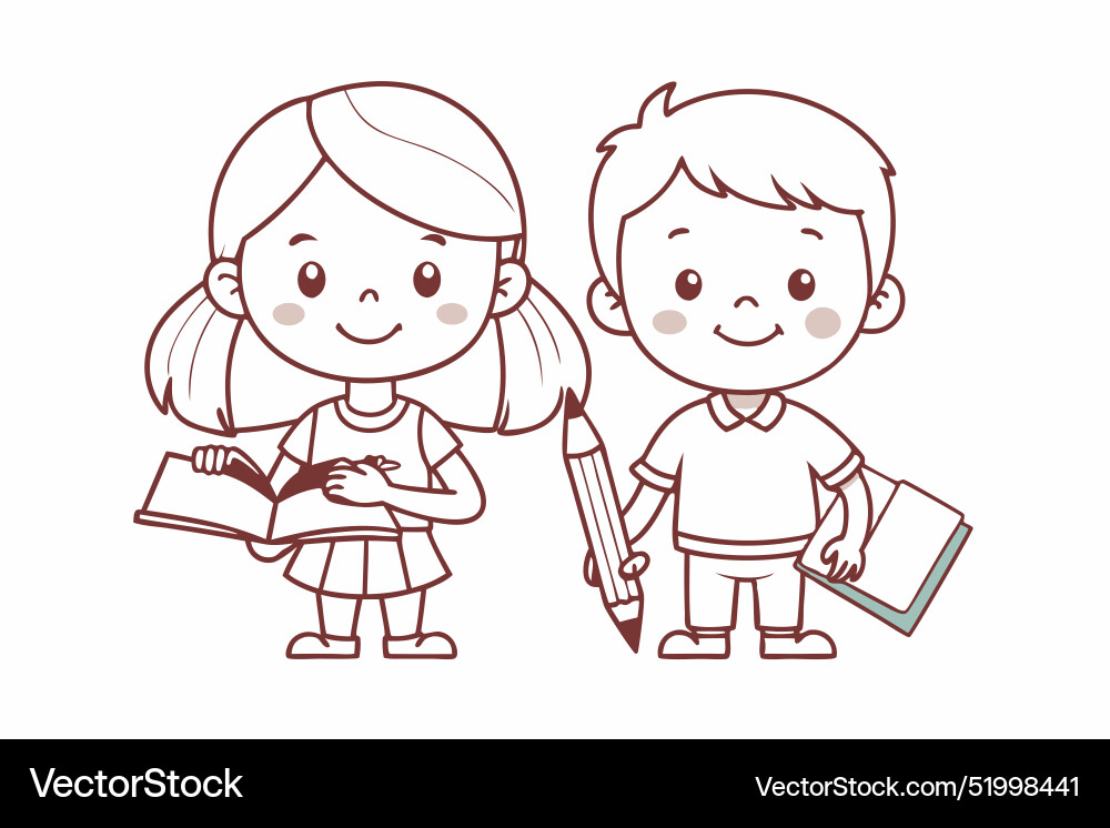 Children pencil drawing lawn white background r Vector Image