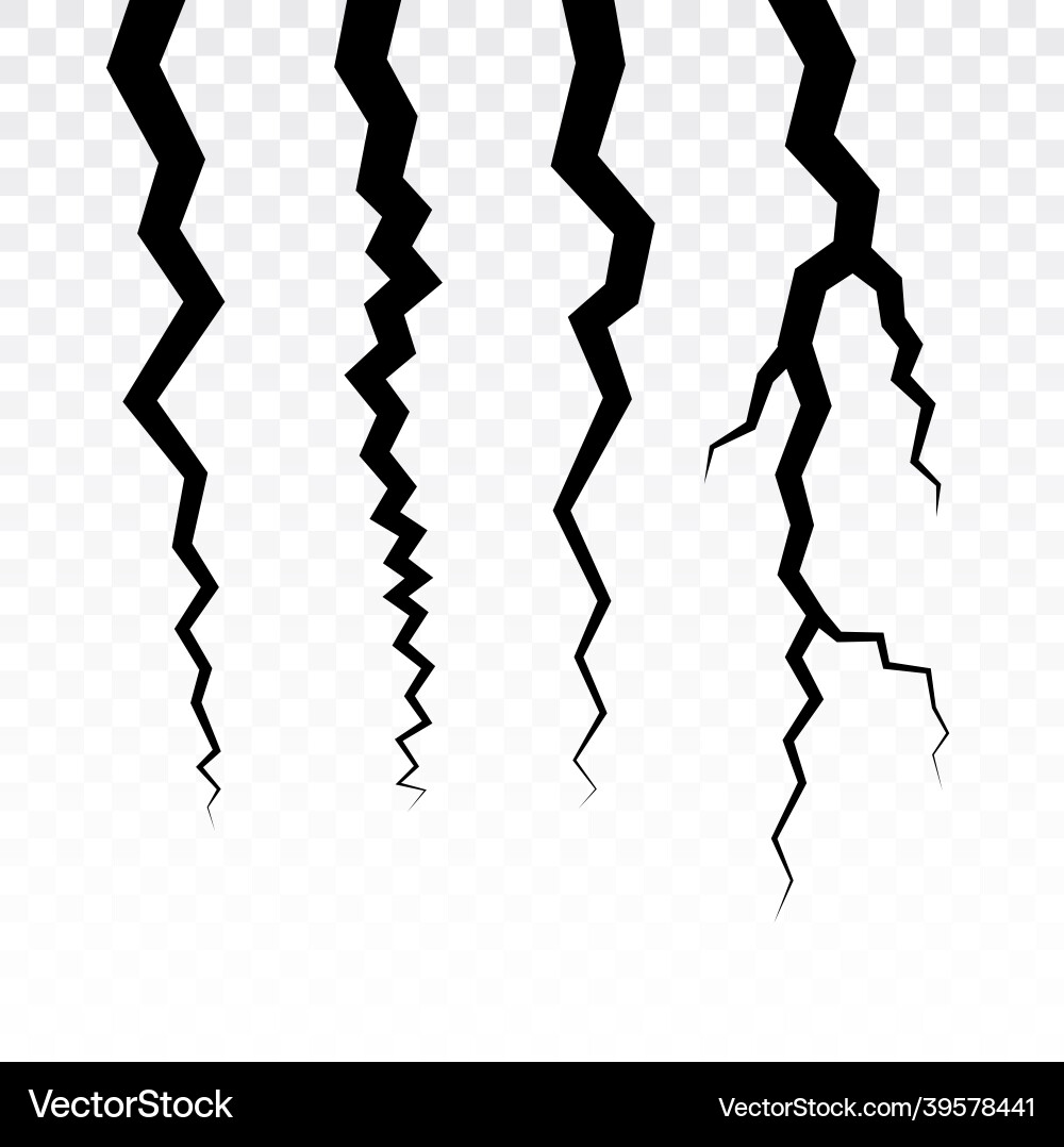 Crack wall line effect ground broken Royalty Free Vector