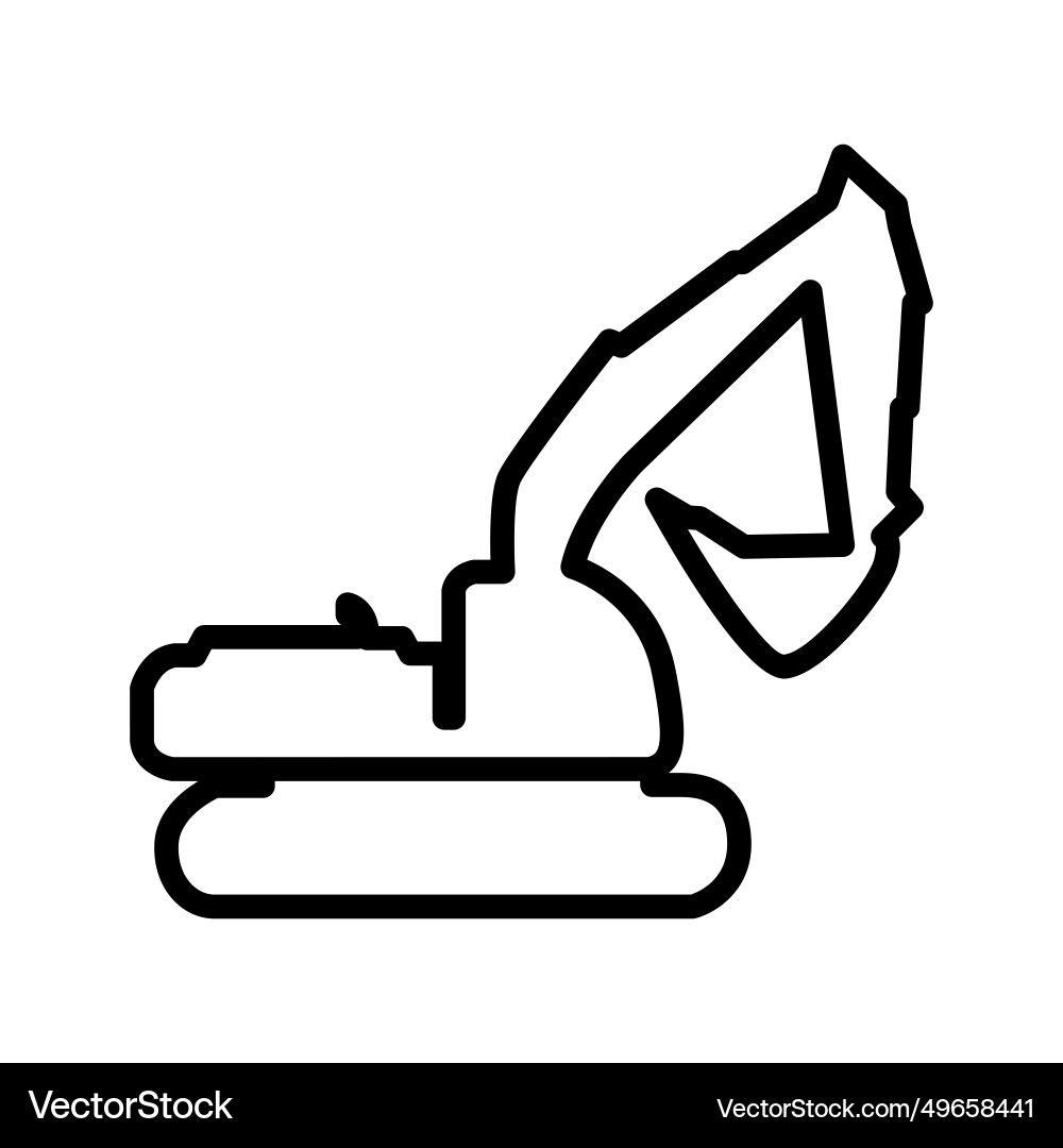 Excavator line icon logo image Royalty Free Vector Image