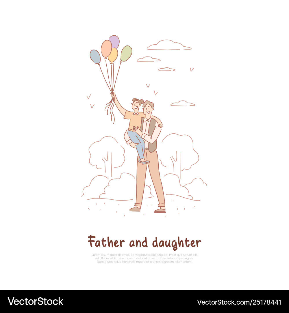 Father day celebration dad and daughter Royalty Free Vector