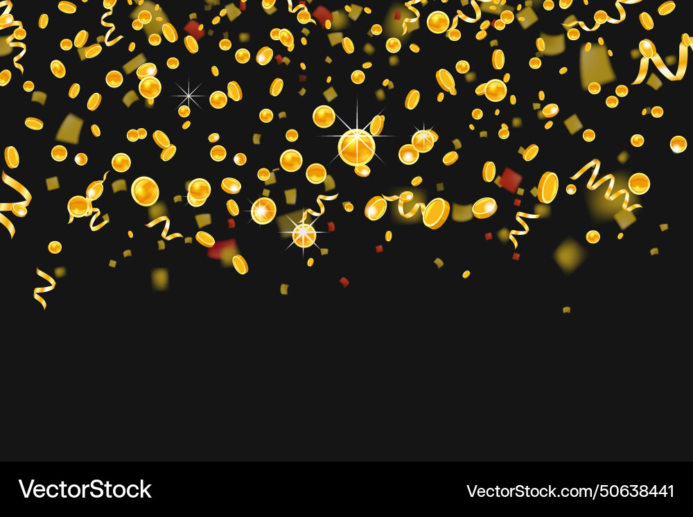 Golden coins in flight a wealth explosion Vector Image
