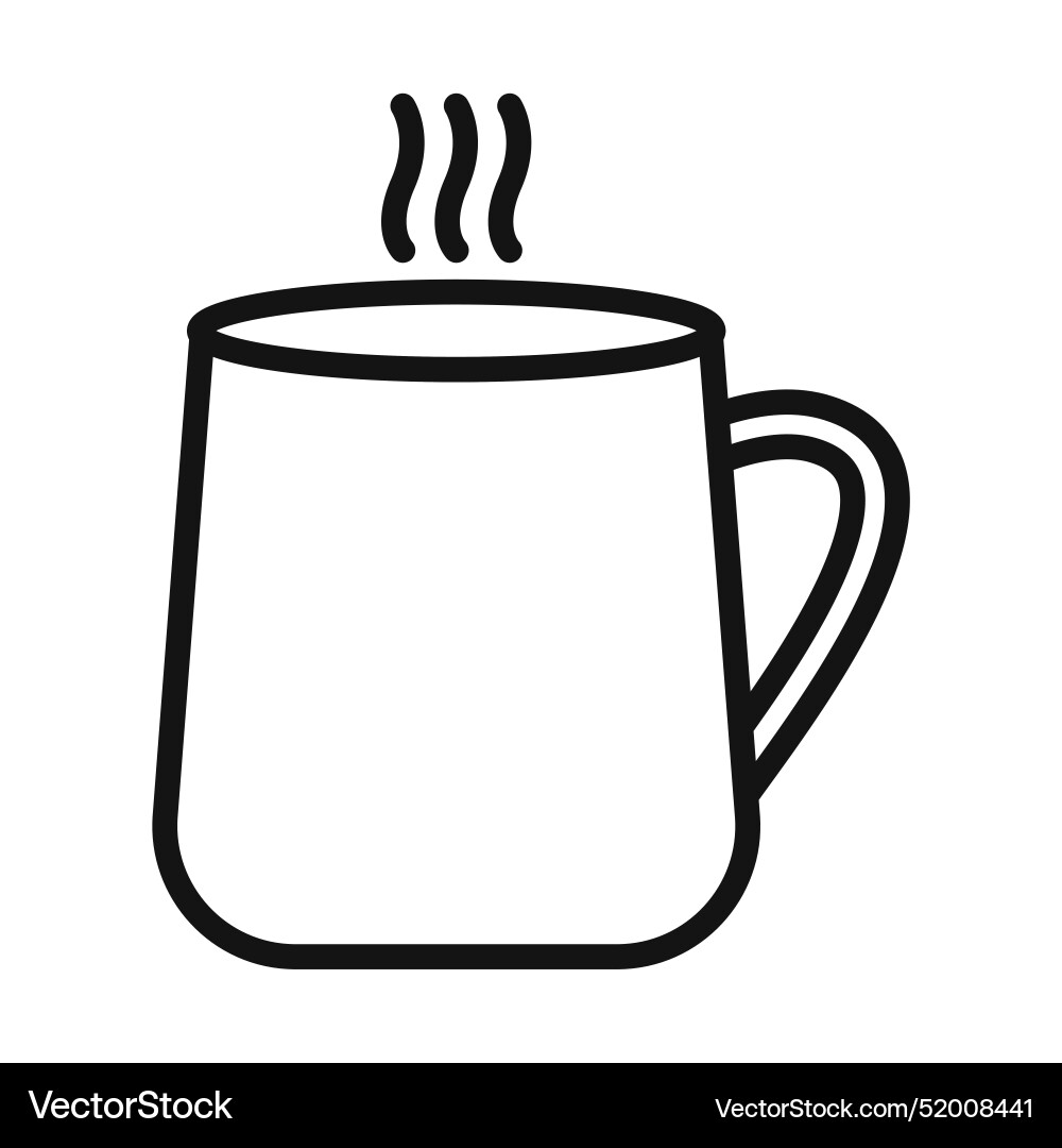 Hot coffee mug icon for cafes baristas Royalty Free Vector