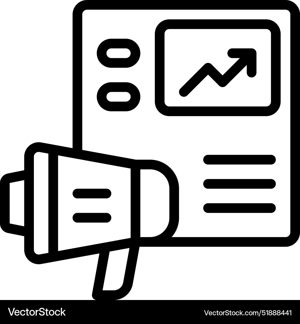 Marketing report icon Royalty Free Vector Image