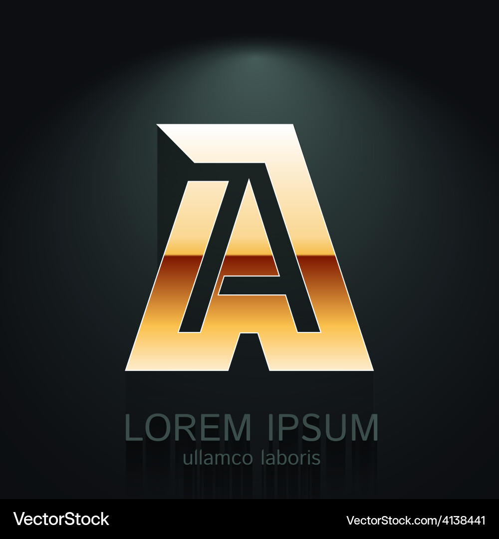 Modern of gold letter Royalty Free Vector Image