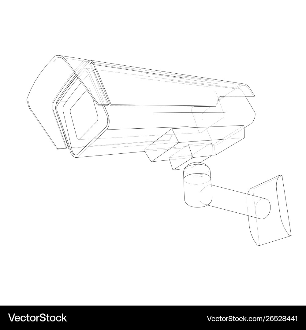 Outline cctv camera security Royalty Free Vector Image