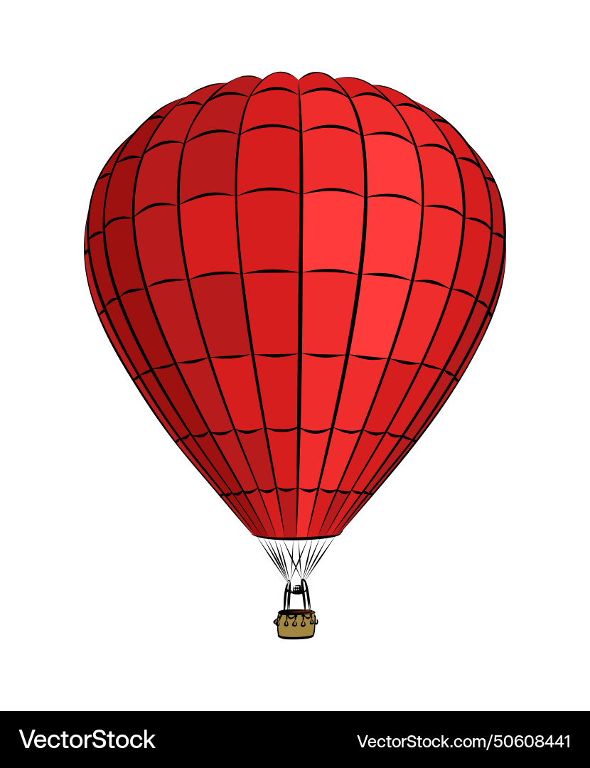 Red Hot Air Balloon Flight Royalty Free Vector Image