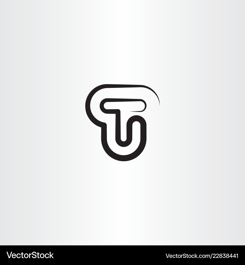 T line letter black logo symbol sign Royalty Free Vector