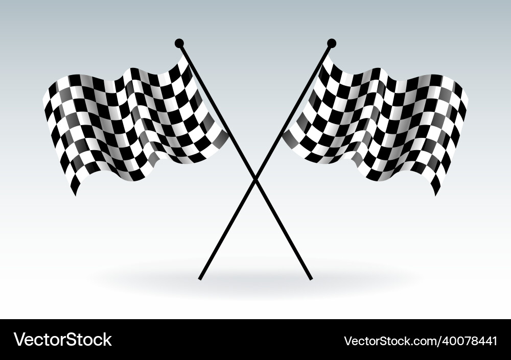 Two crossed checkered flags modern racing flag Vector Image