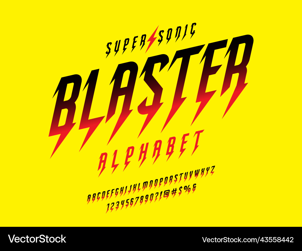 Blaster font Royalty Free Vector Image - VectorStock