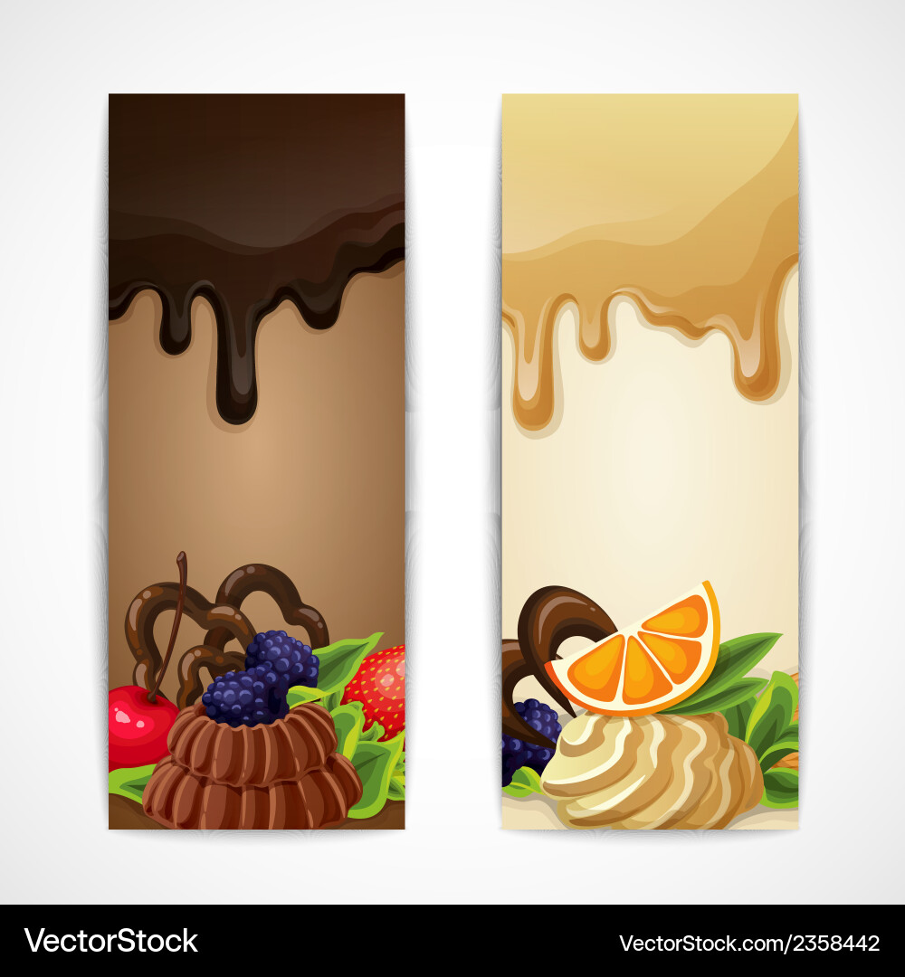 Chocolate Banners - Dark & White Royalty Free Vector