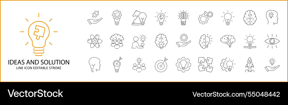 Creative idea and solution icon set Royalty Free Vector