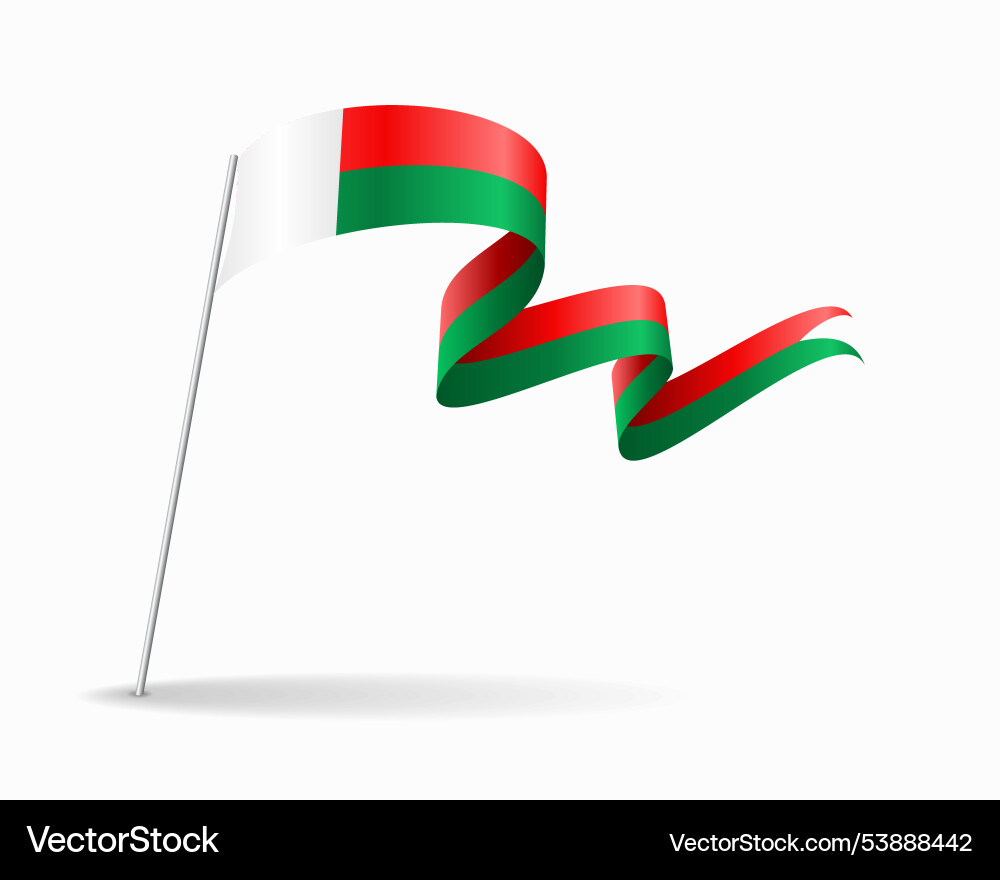Madagascar flag wavy background layout Royalty Free Vector
