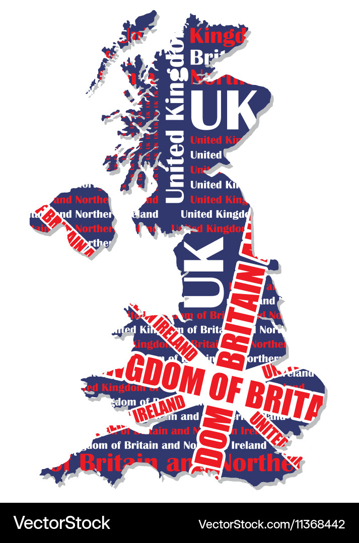 Map of uk Royalty Free Vector Image - VectorStock