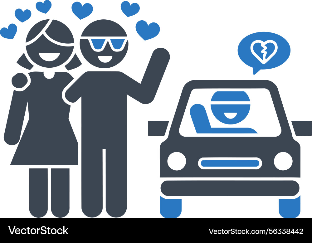 Relationship Jealousy - Broken Heart Icon Vector Image