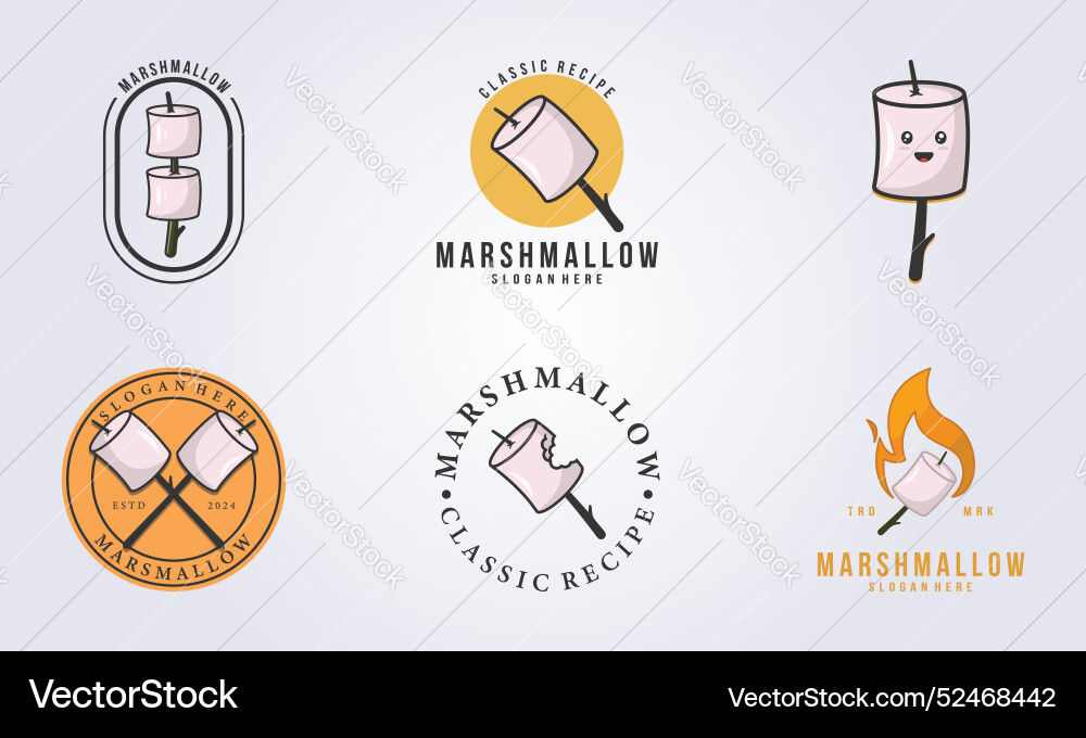 Set of marshmallow logo template icon graphic Vector Image