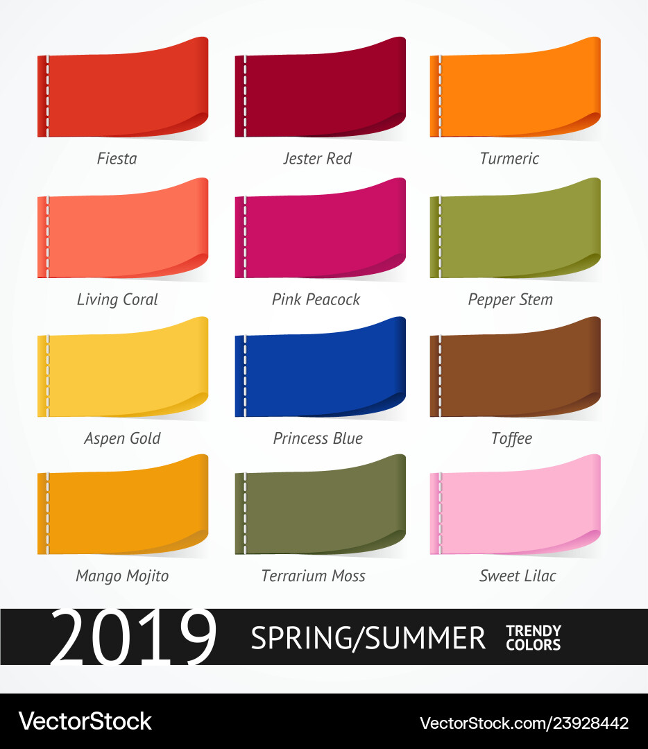 Spring and summer trendy colors label set Vector Image
