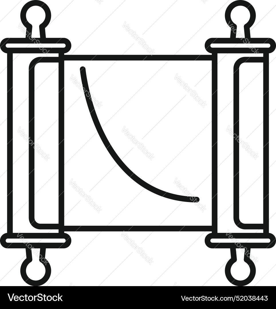 Ancient scroll manuscript with wooden handles Vector Image