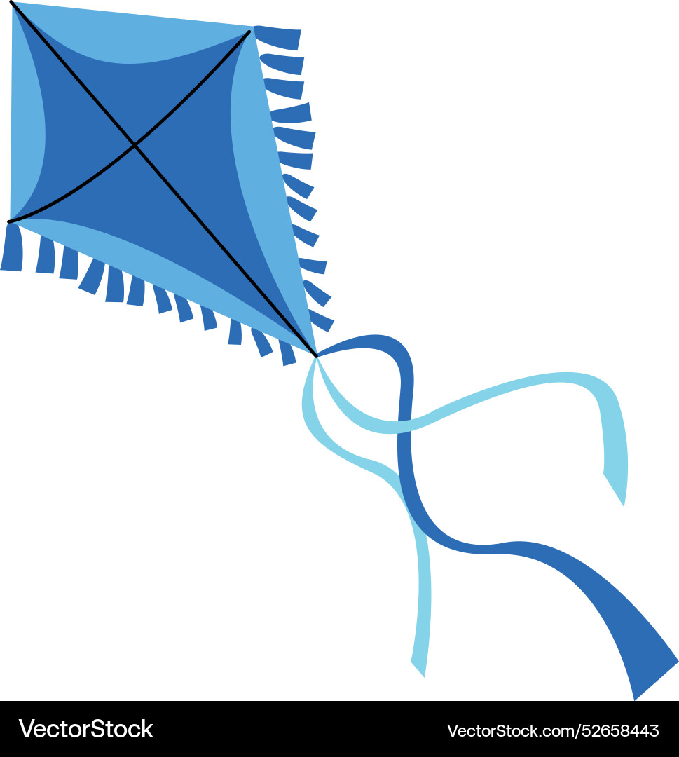 Blue paper kite fly Royalty Free Vector Image - VectorStock