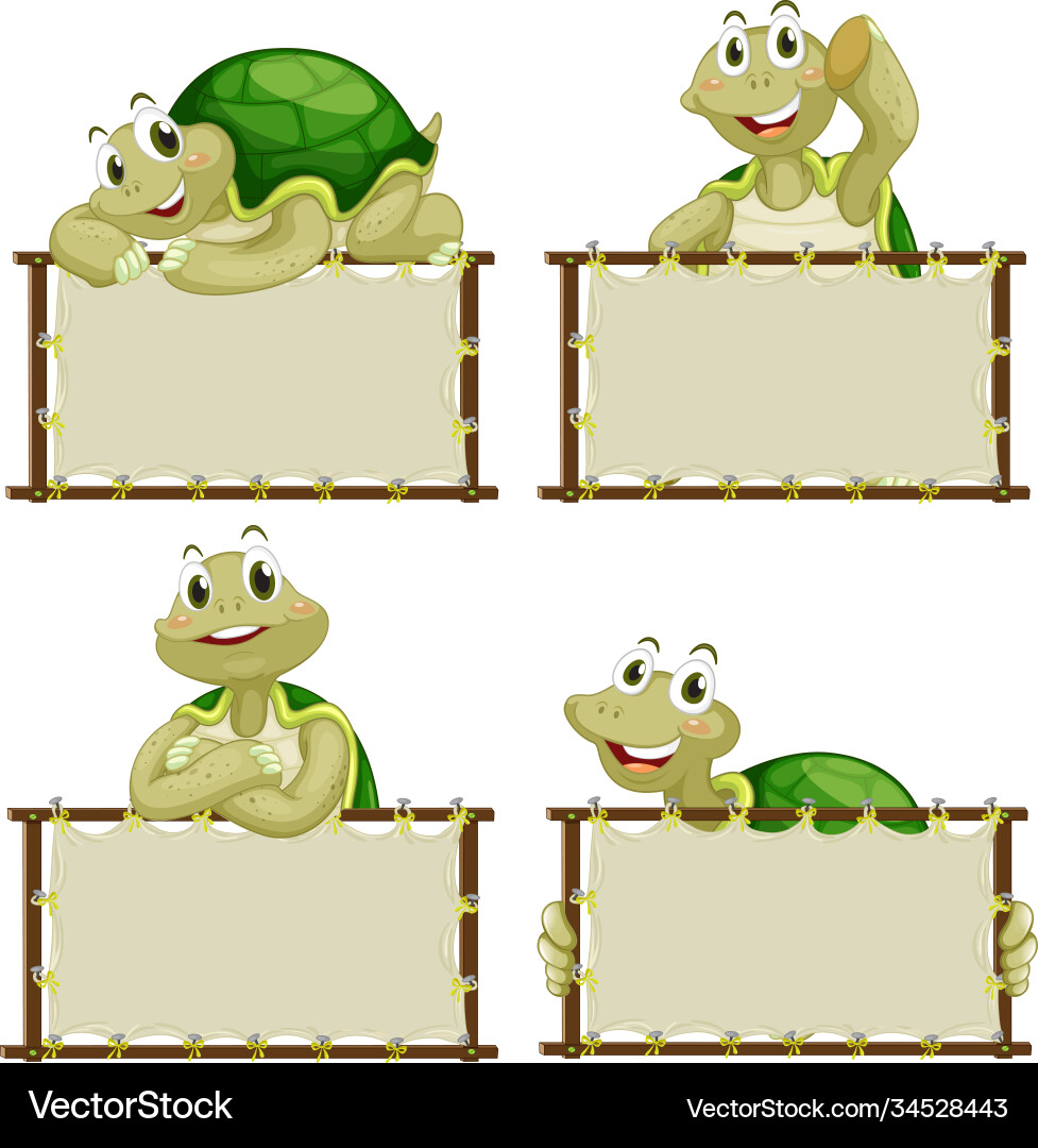 Board template with cute on white background Vector Image