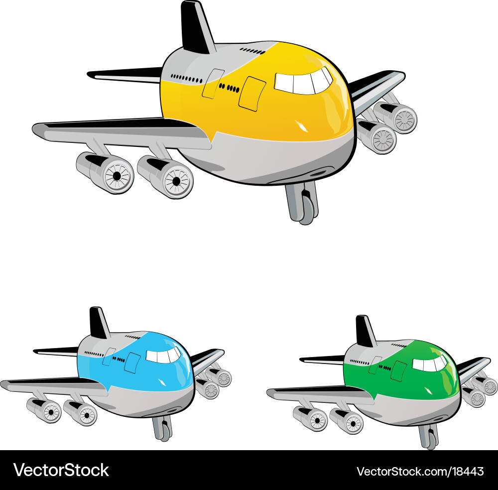 Cartoon aircraft Royalty Free Vector Image - VectorStock