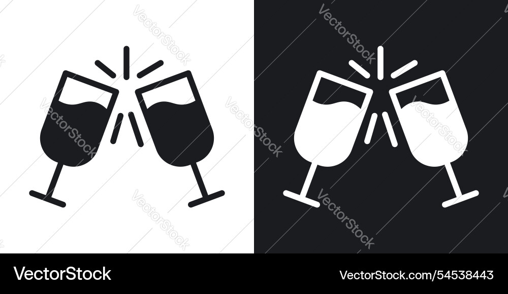 Champagne glasses icon Royalty Free Vector Image