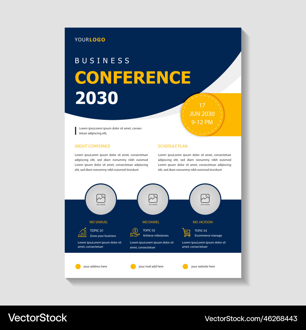 Corporate business conference flyer template Vector Image