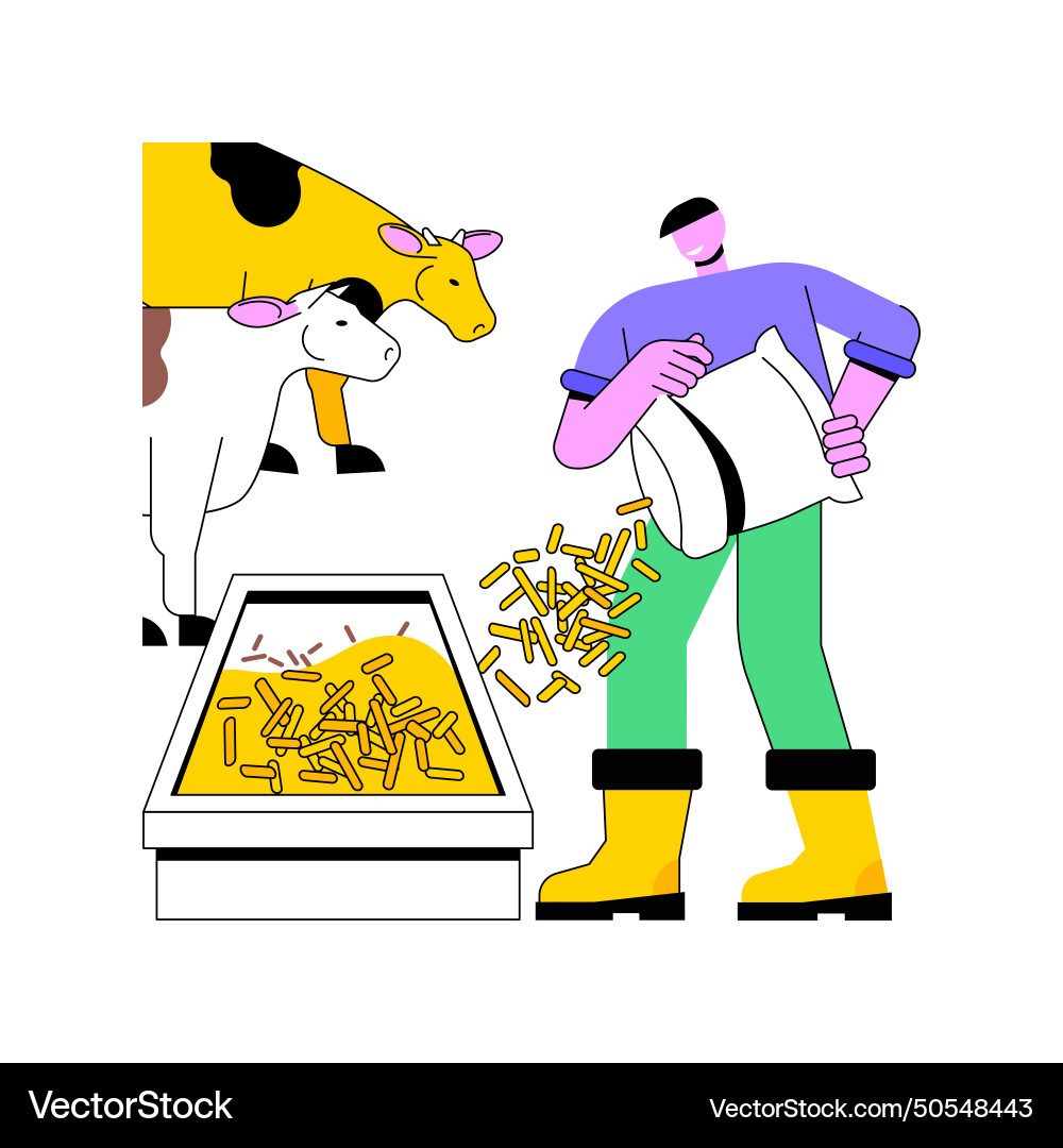 Dairy farming isolated cartoon Royalty Free Vector Image