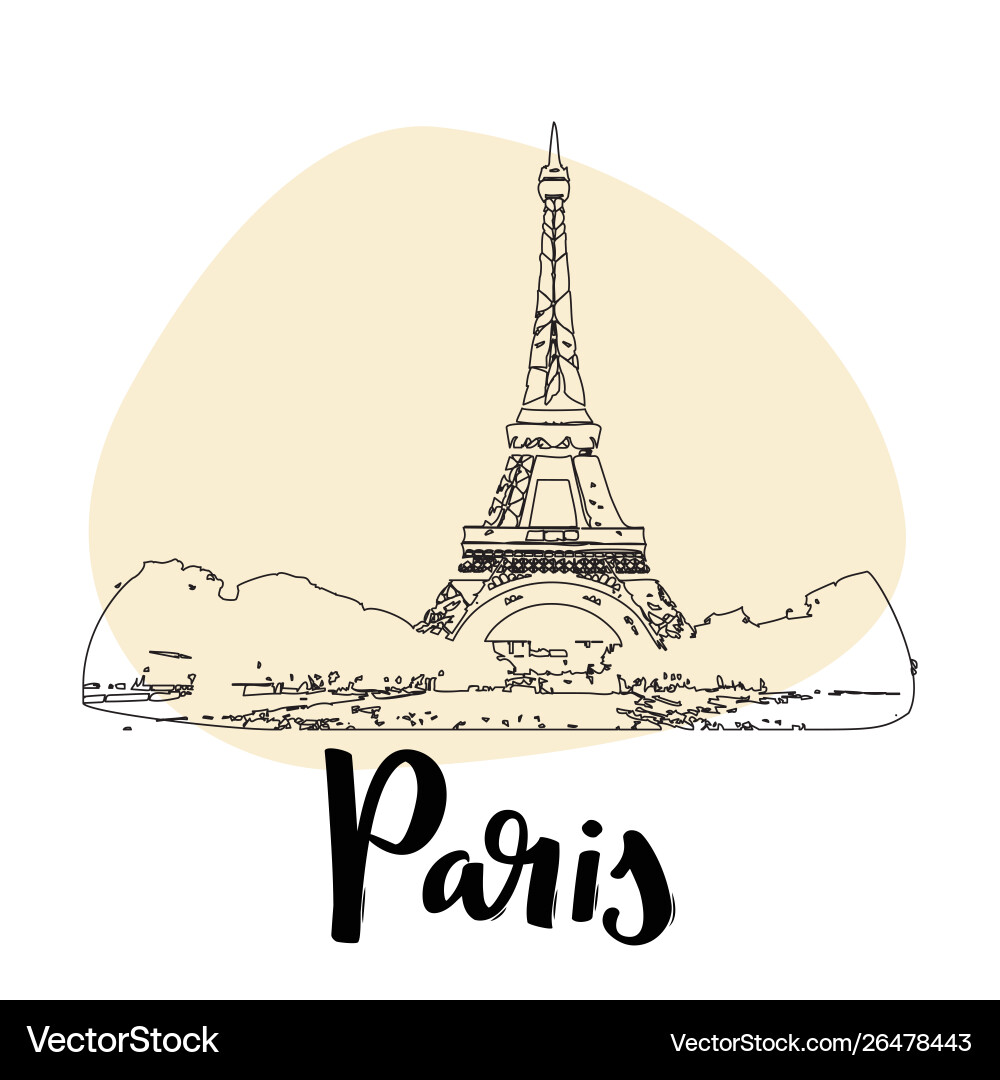 Eiffel Tower Sketch - Paris Royalty Free Vector Image