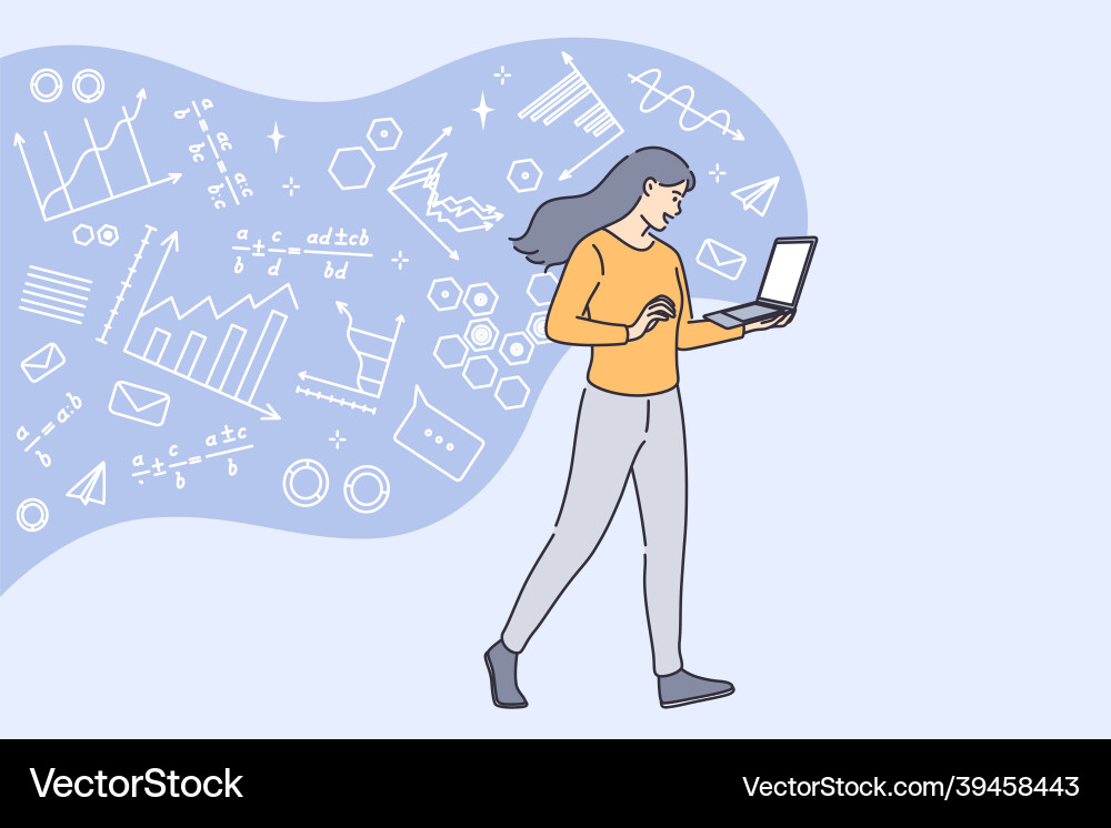Higher education and studying online concept Vector Image