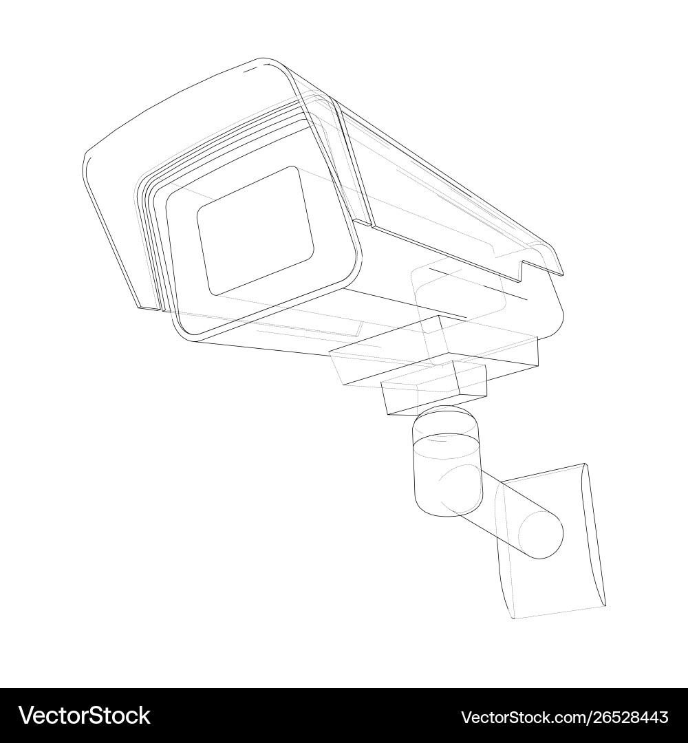 Outline cctv camera security Royalty Free Vector Image