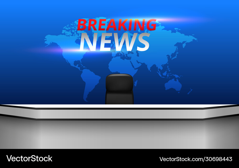 White table and lcds background in news studio Vector Image