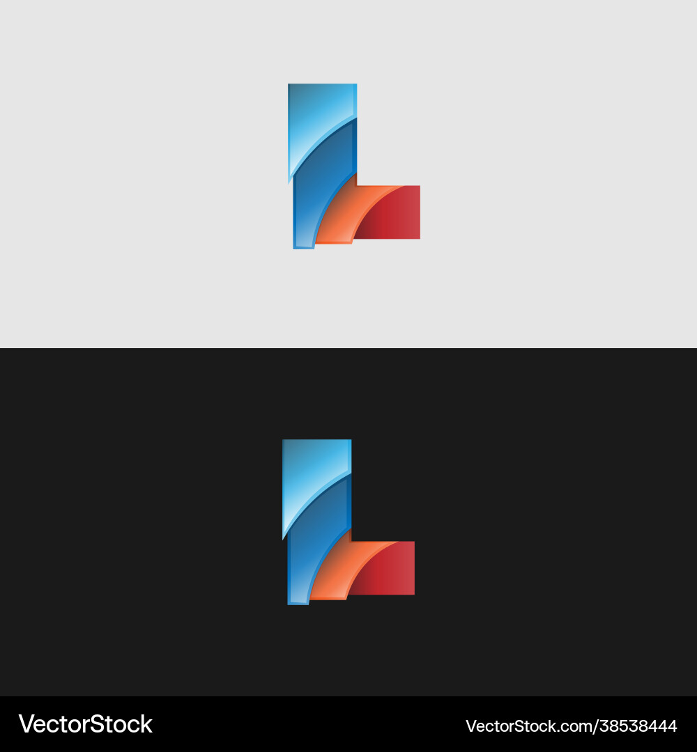 3d letter l logo download Royalty Free Vector Image