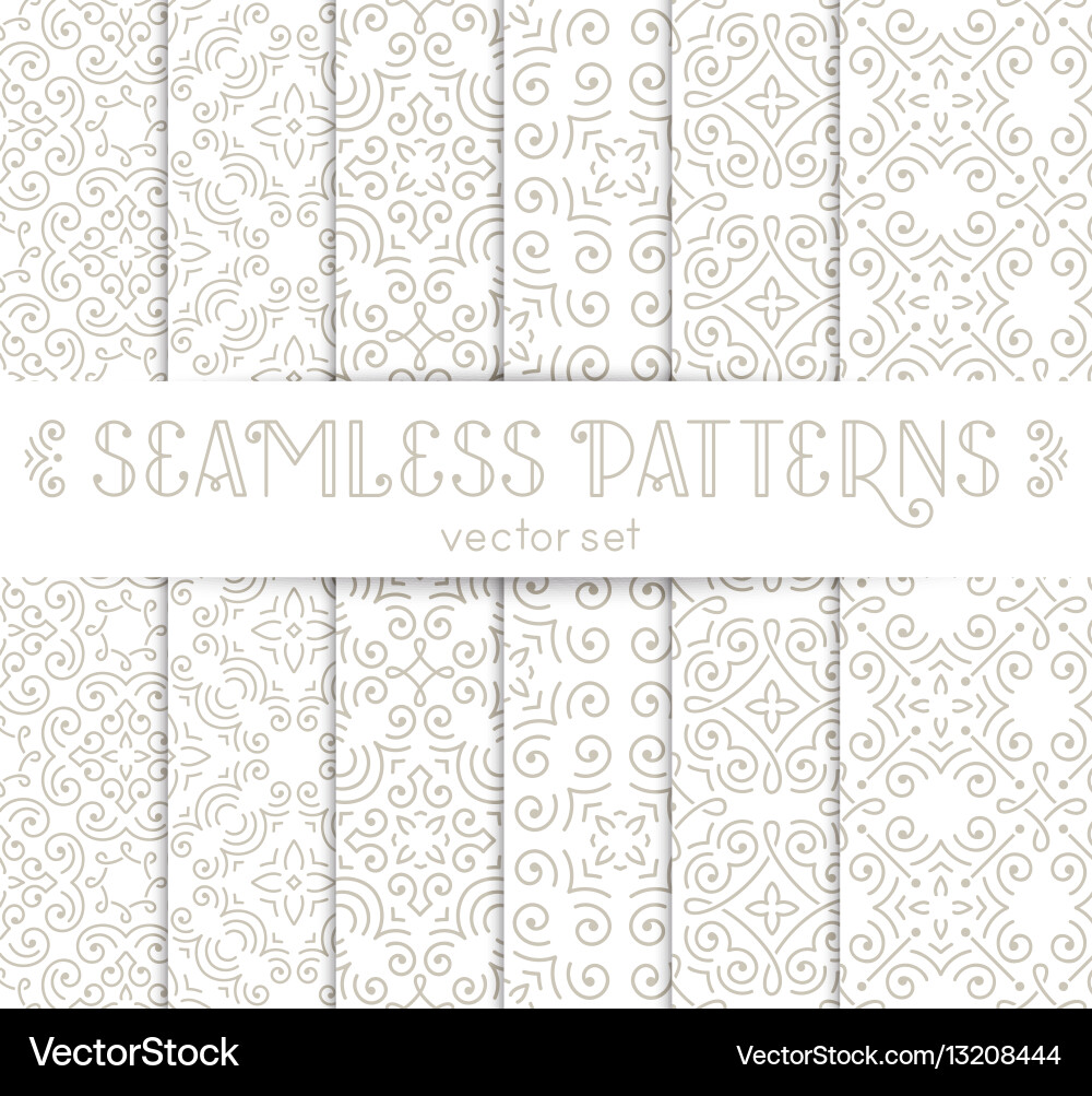 Elegant Swirls Wallpaper Set Royalty Free Vector Image