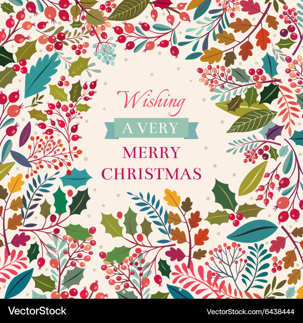 Floral Christmas Pattern Royalty Free Vector Image