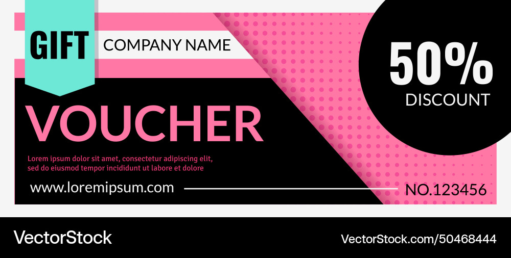 Gift voucher flyer design with copy space Vector Image