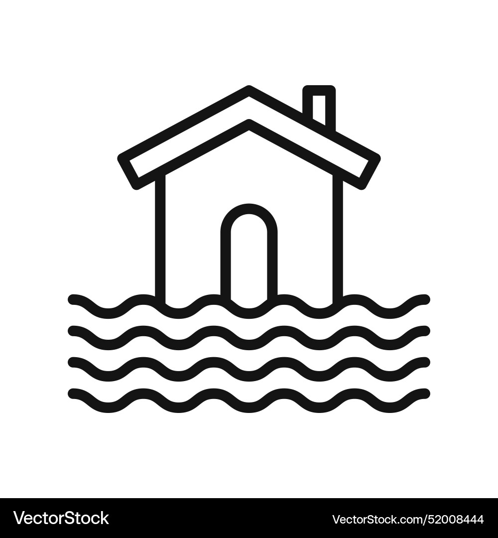 House flooding icon ideal for disaster alerts Vector Image