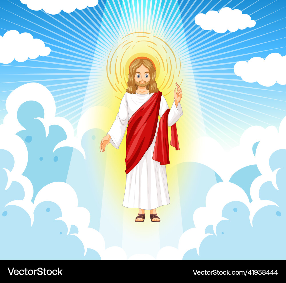 Jesus christ in cartoon style Royalty Free Vector Image