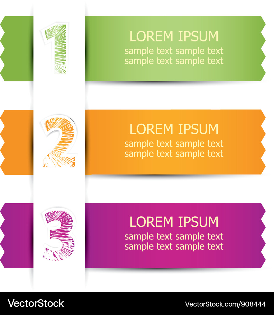 Numbered Ribbon Awards Royalty Free Vector Image