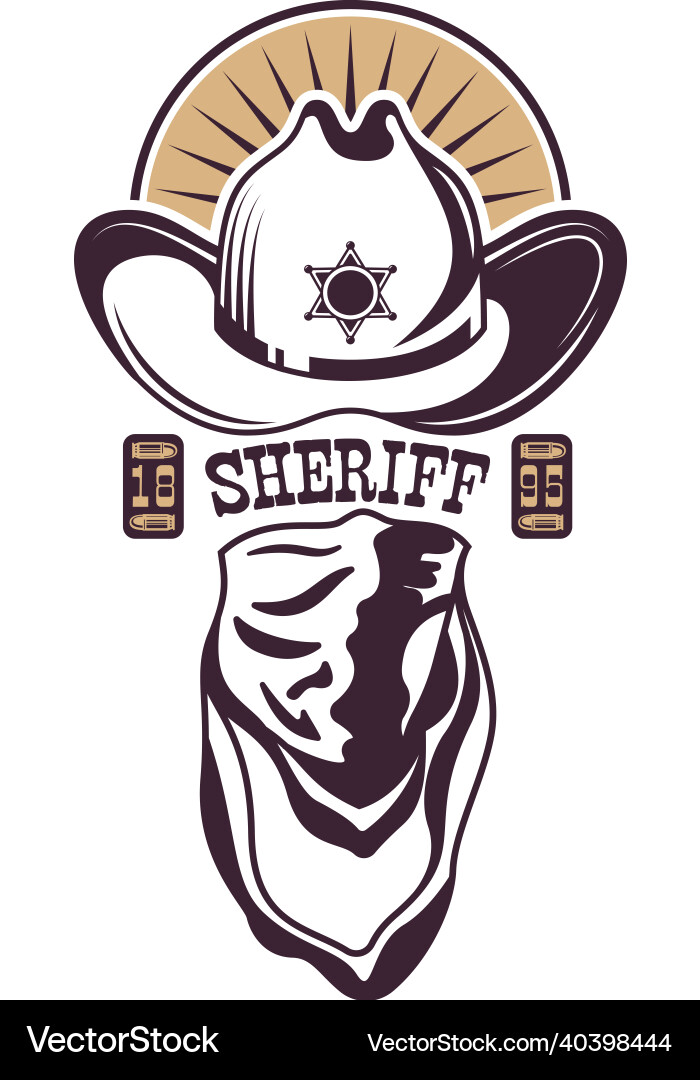Rustic Sheriff Cowboy Emblem Royalty Free Vector Image