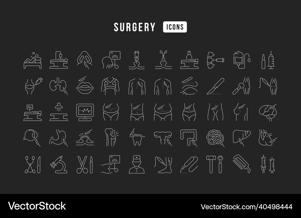 Set of linear icons surgery Royalty Free Vector Image
