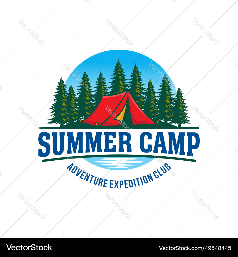 Camping and adventure logo badge Royalty Free Vector Image