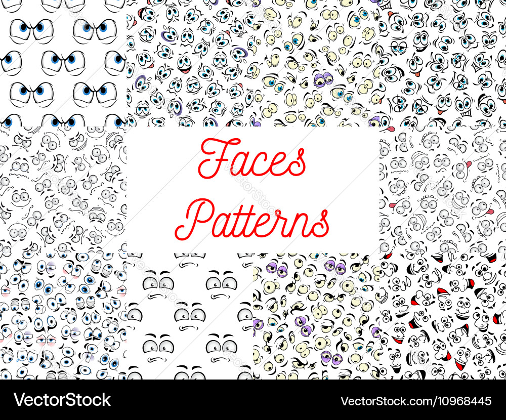 Cartoon Faces & Expressions Royalty Free Vector Image